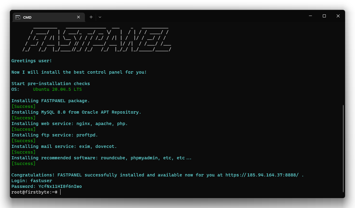 How To Install Fastpanel Control Panel On Firstbyte Server Firstbyte