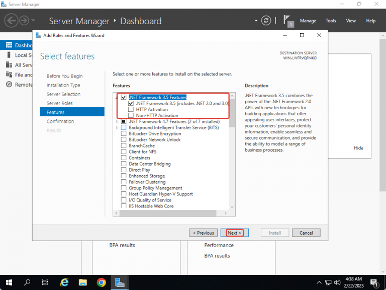 How to enable .NET Framework 3.5 on Windows Server | FIRSTBYTE - VDS ...