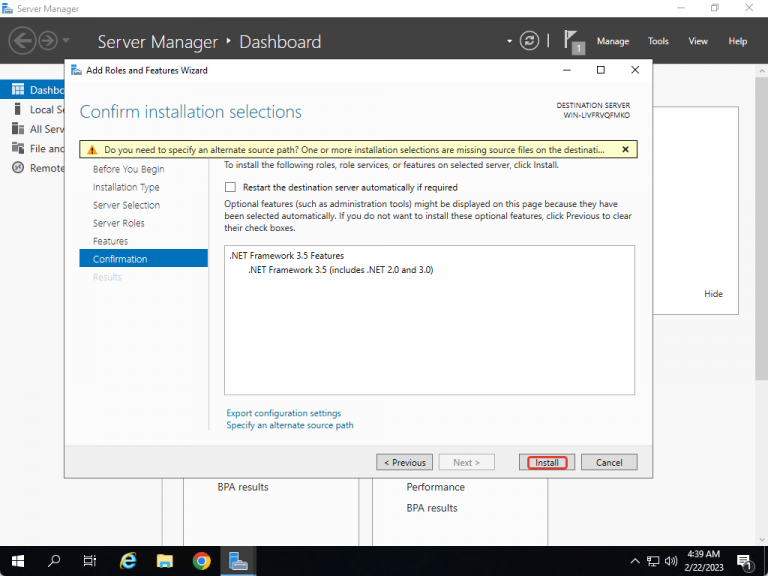 How to enable .NET Framework 3.5 on Windows Server | FIRSTBYTE - VDS ...